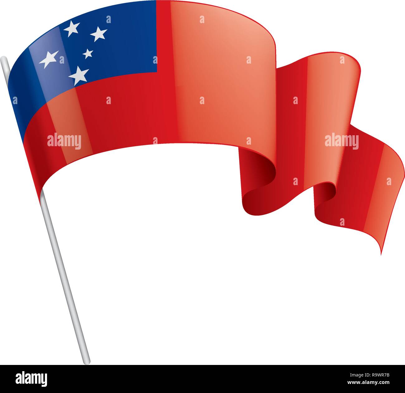 Samoa flag, vector illustration on a white background Stock Vector ...