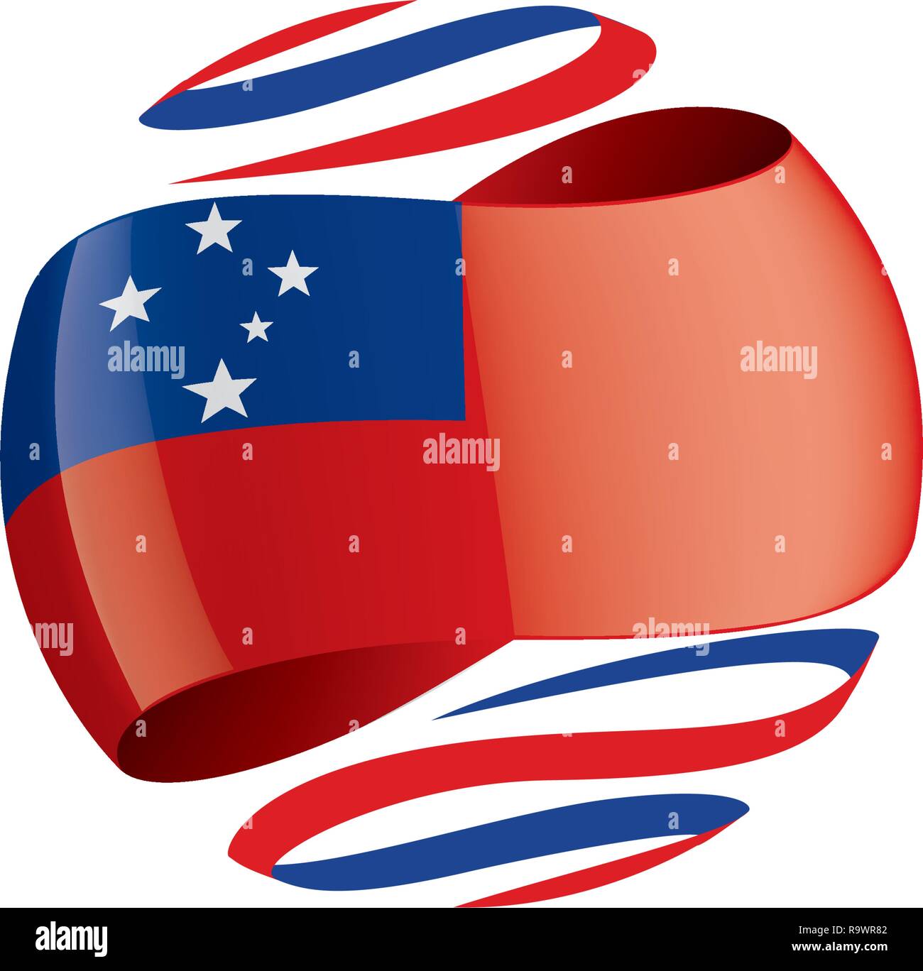 Samoa flag, vector illustration on a white background Stock Vector ...