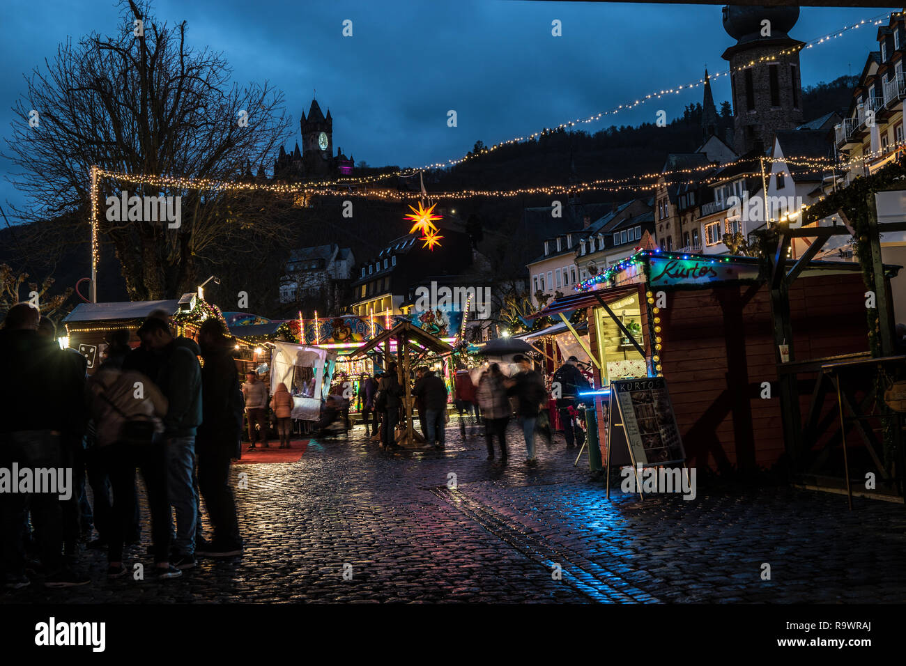 Christmas market at Cochem, Germany Stock Photo - Alamy