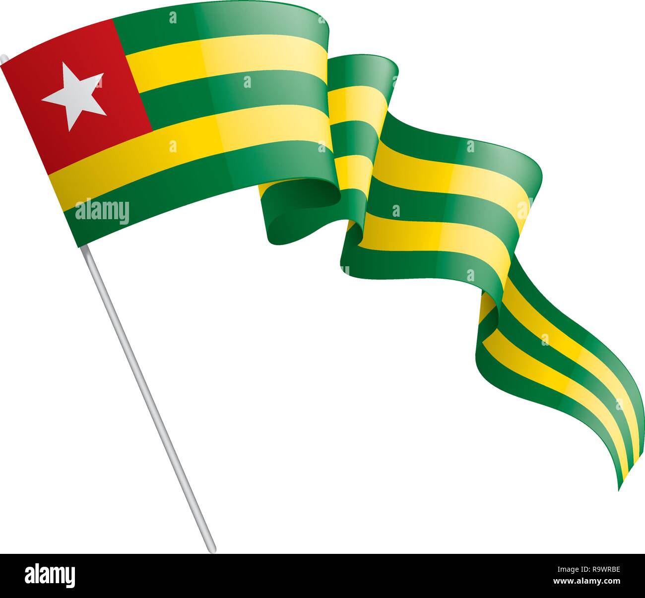 togo flag, vector illustration on a white background Stock Vector Image ...