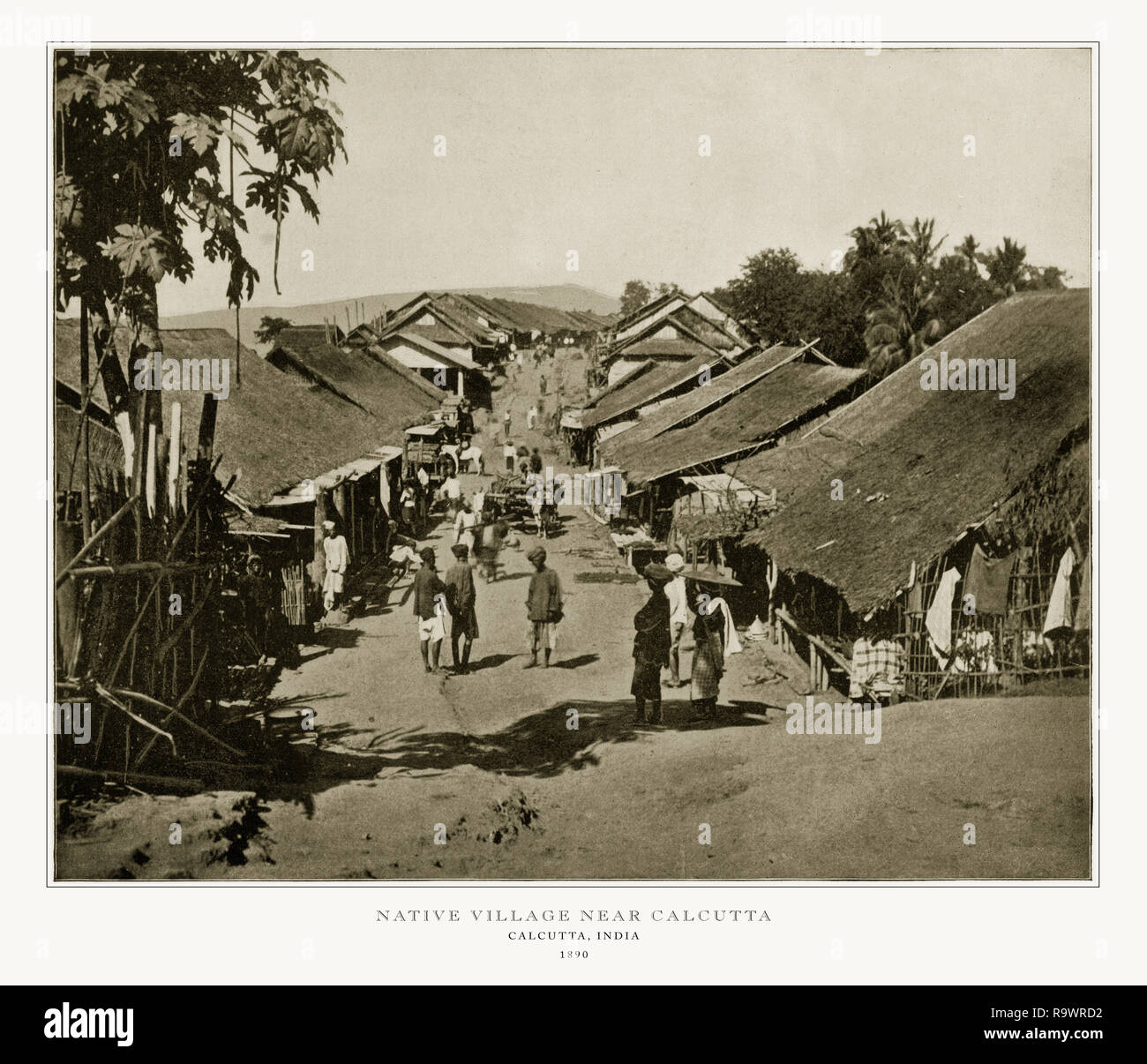 Native Village Near Calcutta, India, Antique India Photograph, 1893 ...
