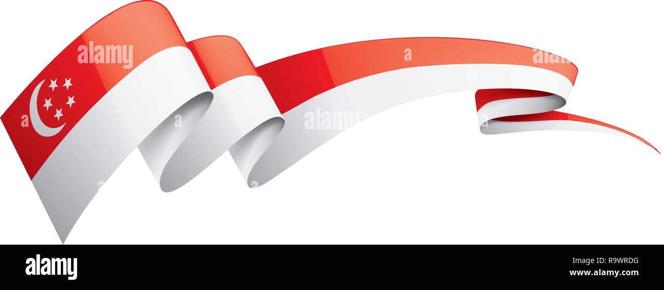 Singapore flag, vector illustration on a white background Stock Vector ...