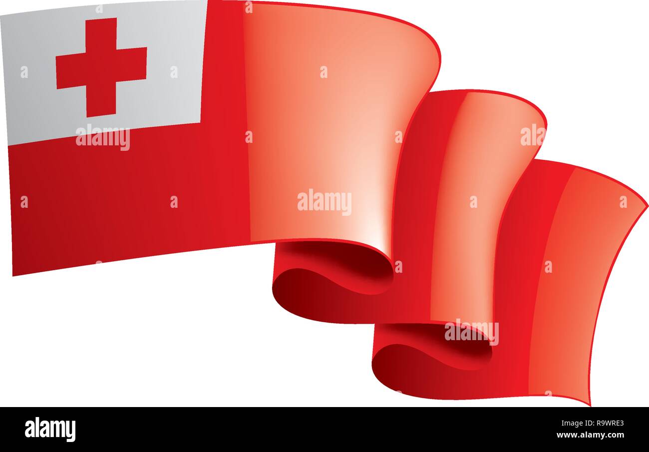 Tonga flag, vector illustration on a white background Stock Vector ...
