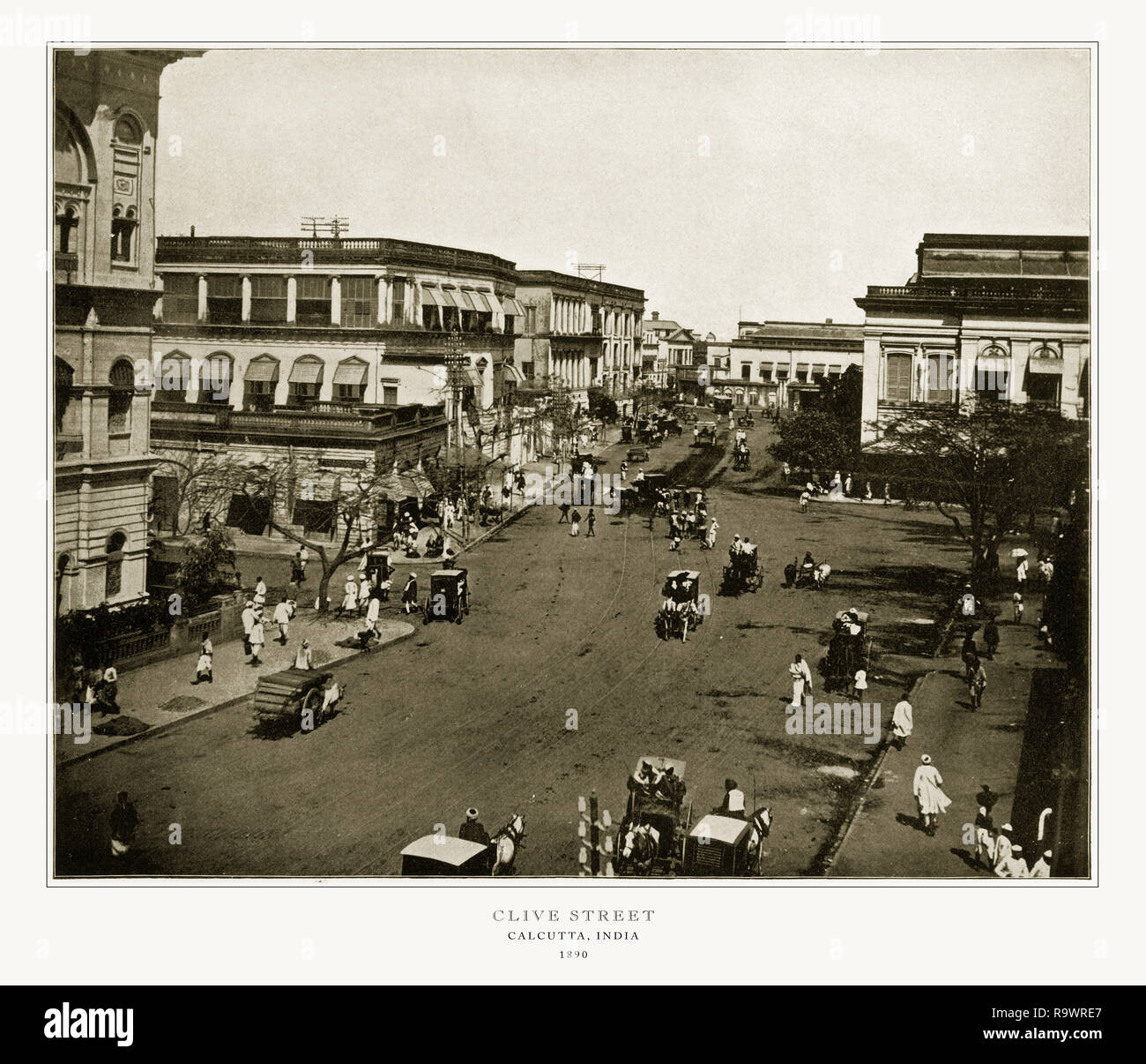 Clive Street, Calcutta, India, Antique India Photograph, 1893 Stock ...