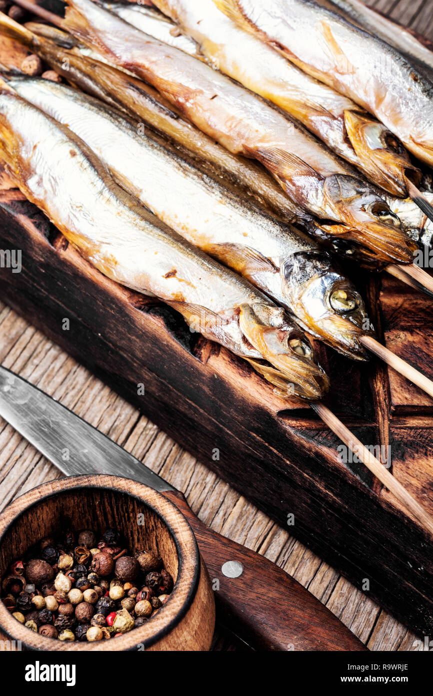 Fish smoked capelin sprat dish hi-res stock photography and images - Alamy