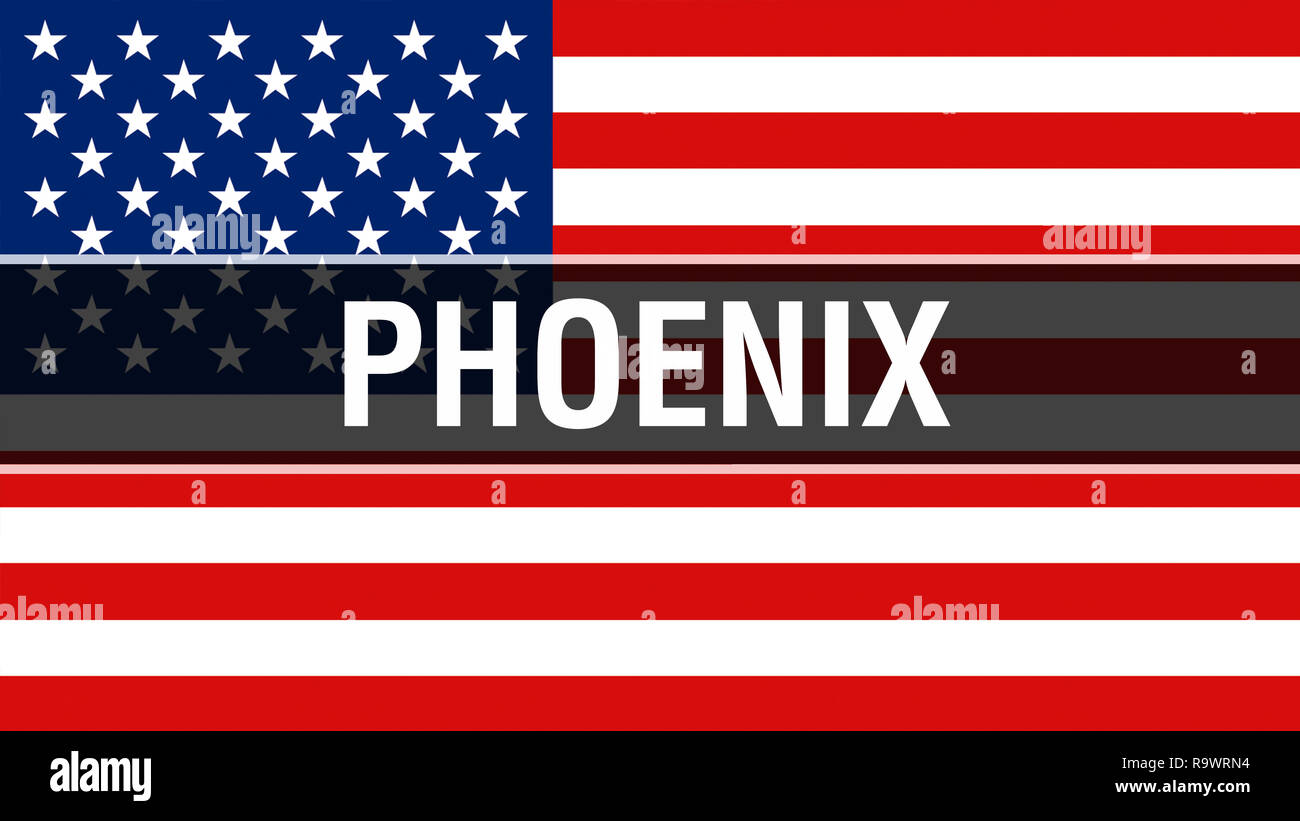 Phoenix city on a USA flag background, 3D rendering. United states of ...