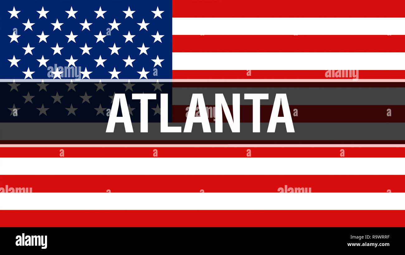 Atlanta city on a USA flag background, 3D rendering. United states of ...
