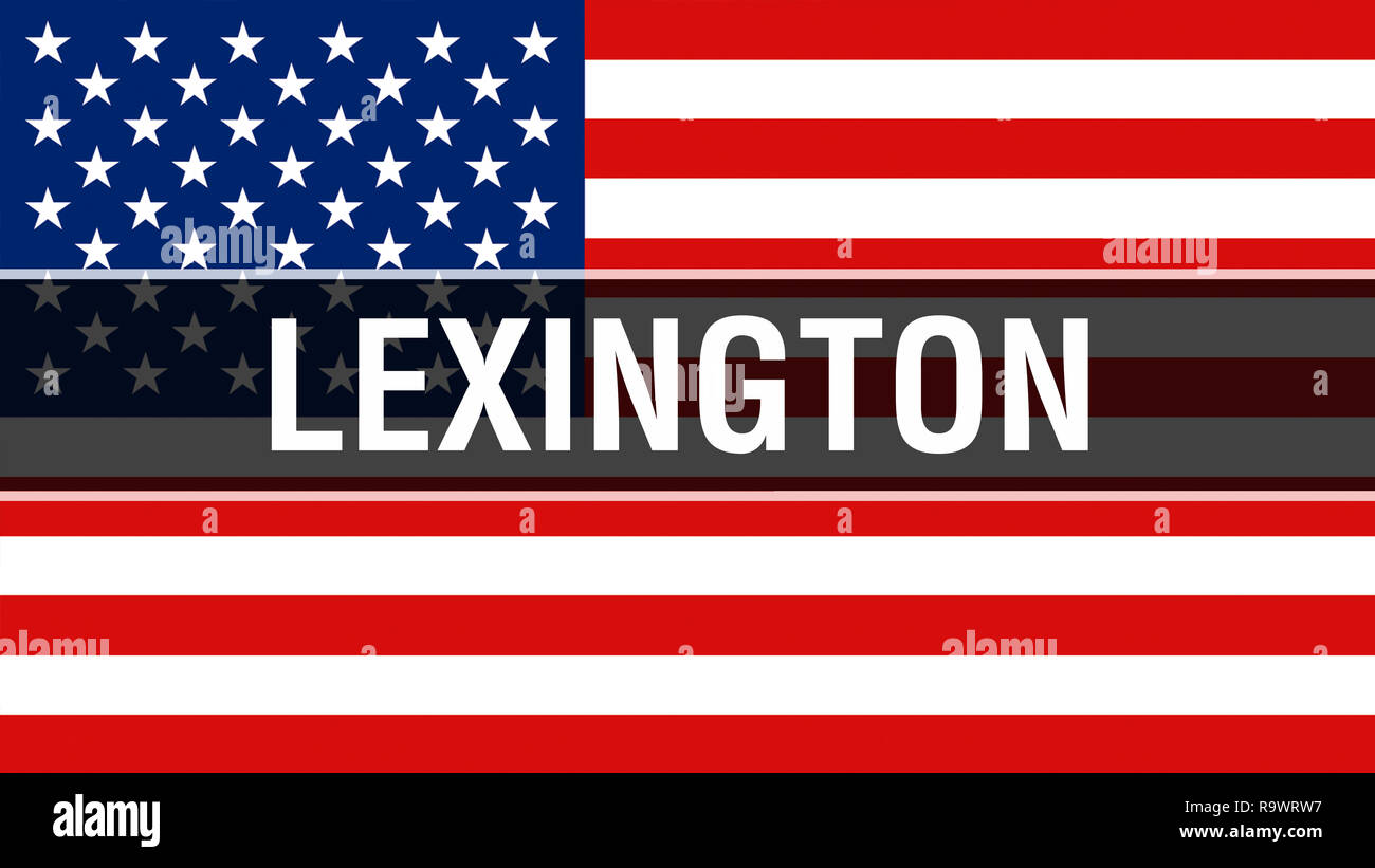 Lexington city on a USA flag background, 3D rendering. United states of ...