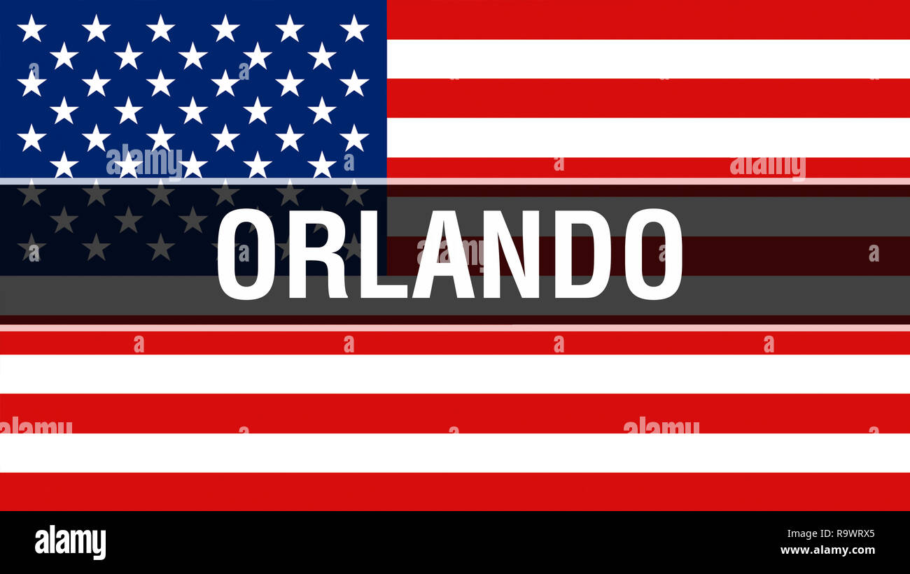 Orlando city on a USA flag background, 3D rendering. United states of ...