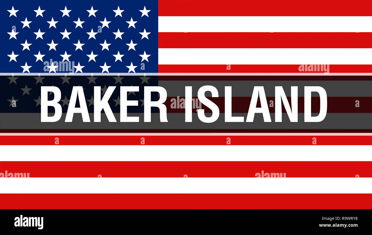 Baker Island state on a USA flag background, 3D rendering. United ...