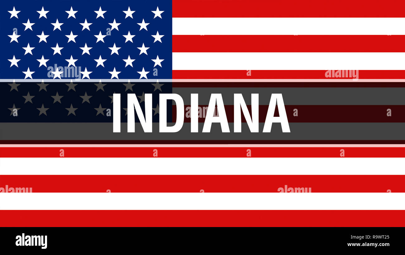 Indiana state on a USA flag background, 3D rendering. United States of ...
