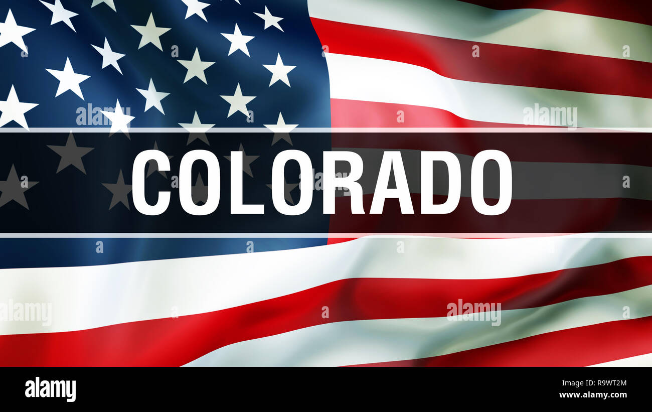 Colorado state on a USA flag background, 3D rendering. United States of ...