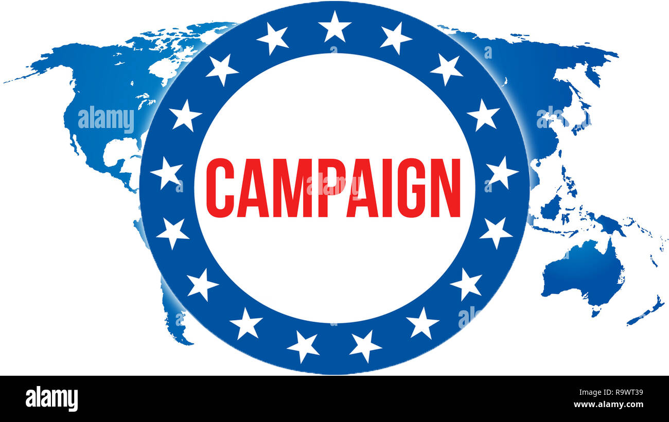 campaign election on a World background, 3D rendering. World country ...