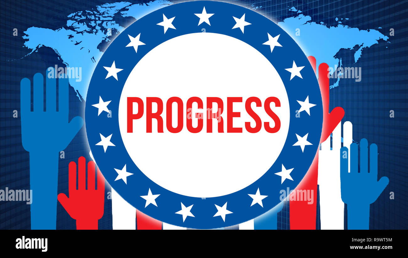 progress election on a World background, 3D rendering. World country ...