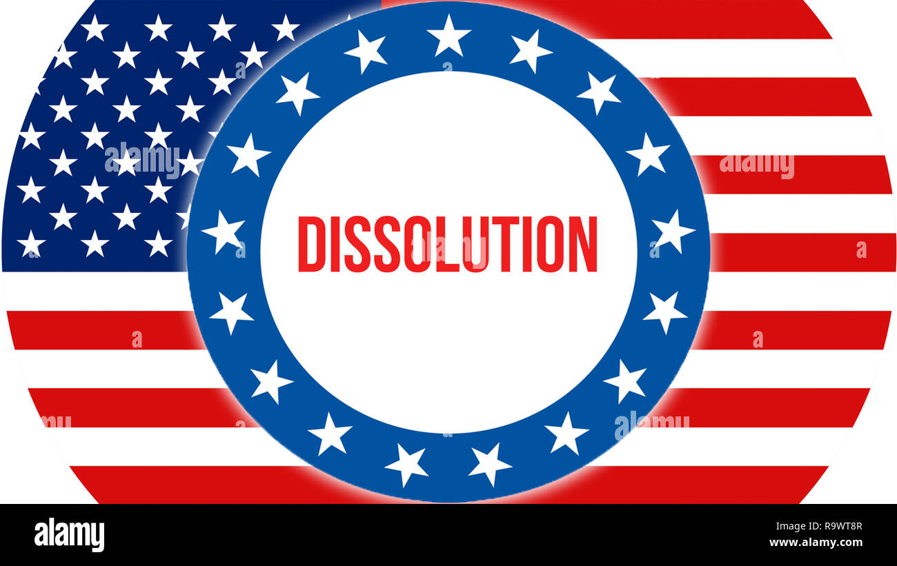 dissolution election on a USA background, 3D rendering. United States ...