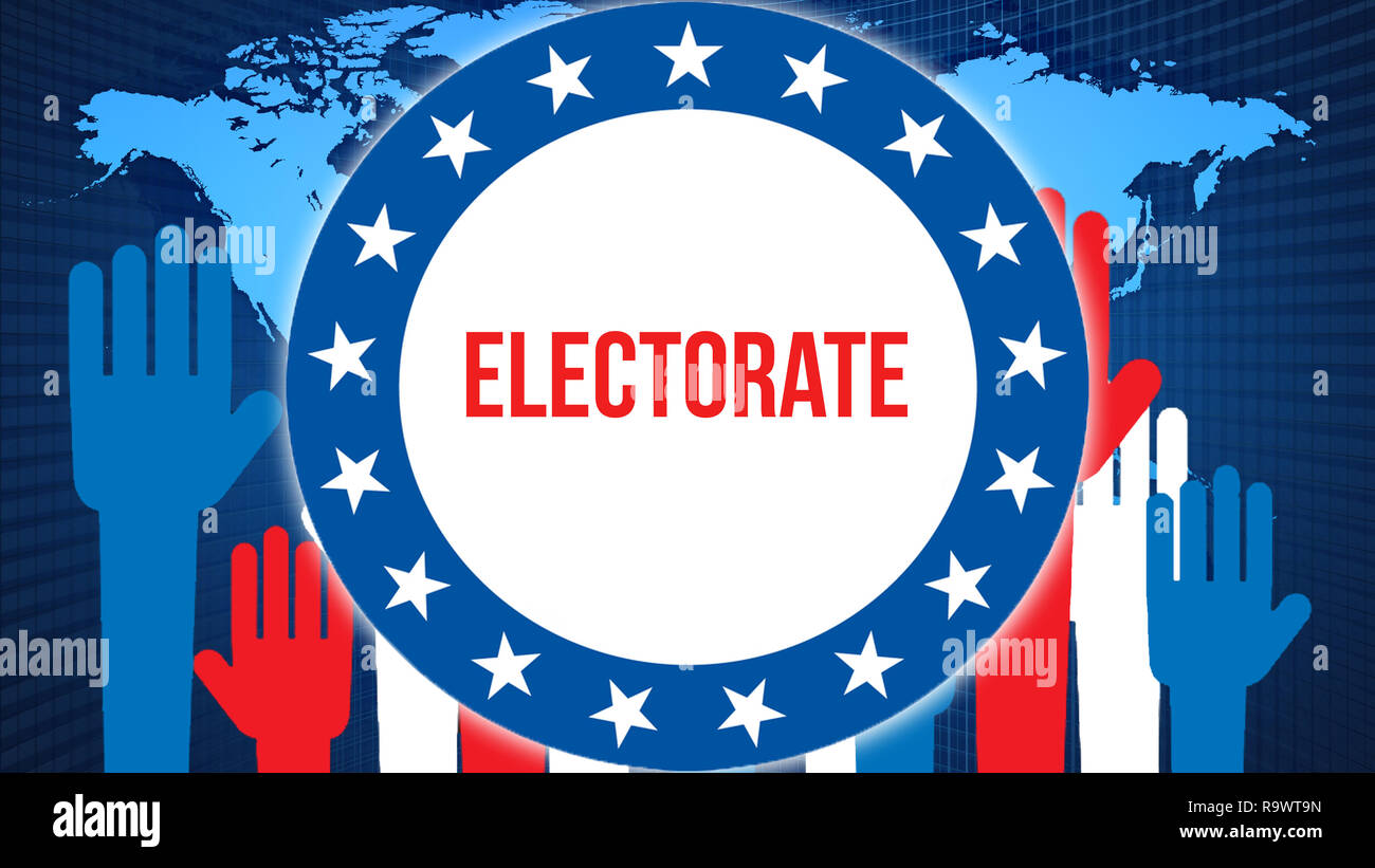 electorate election on a World background, 3D rendering. World country ...