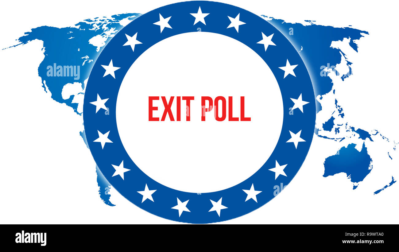 Exit poll election on a World background, 3D rendering. World country ...