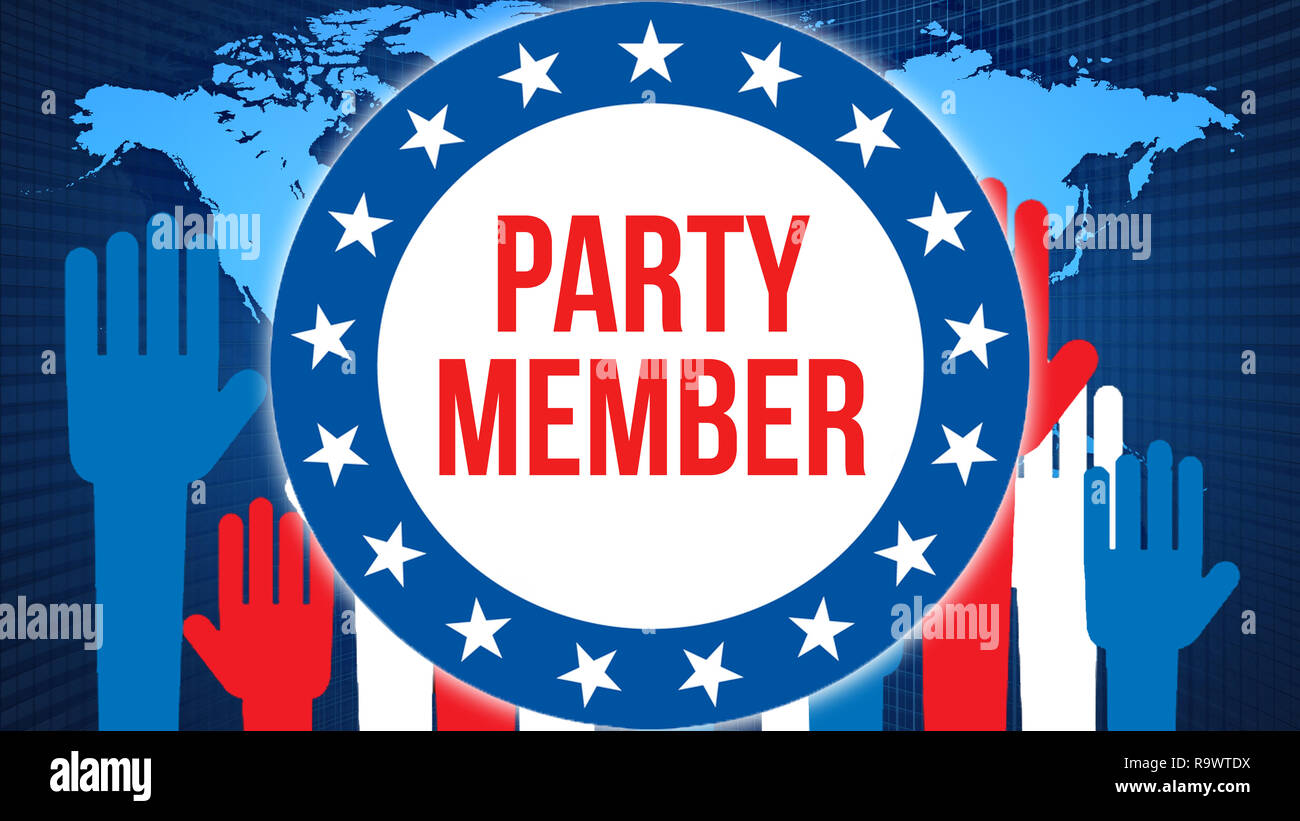 party member election on a World background, 3D rendering. World ...