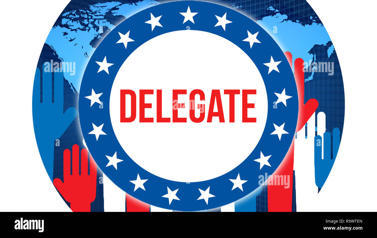 delegate election on a World background, 3D rendering. World country ...