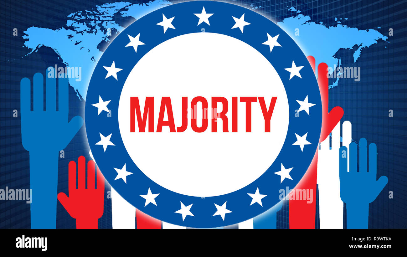 majority election on a World background, 3D rendering. World country ...