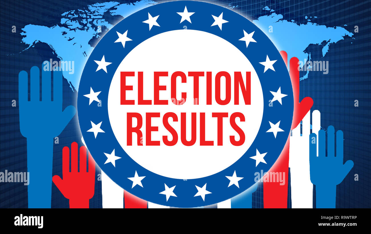 election results election on a World background, 3D rendering. World ...