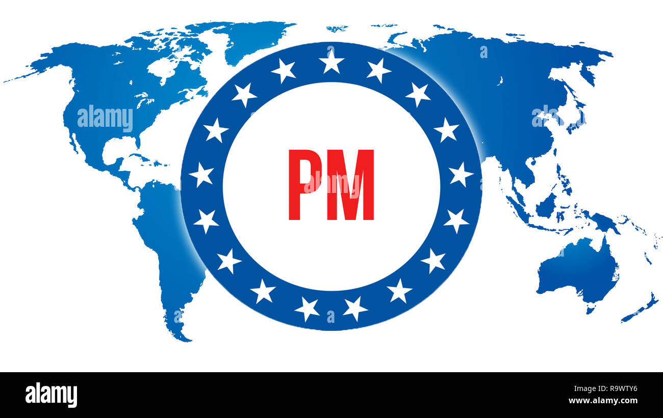PM election on a World background, 3D rendering. World country map as ...
