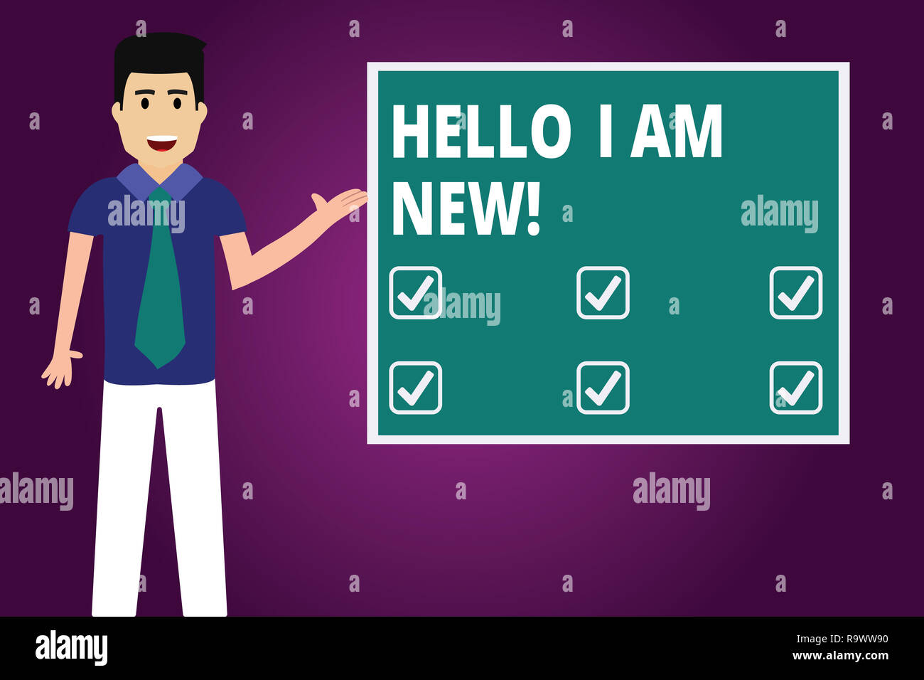 Text sign showing Hello I Am New. Conceptual photo Introducing yourself ...