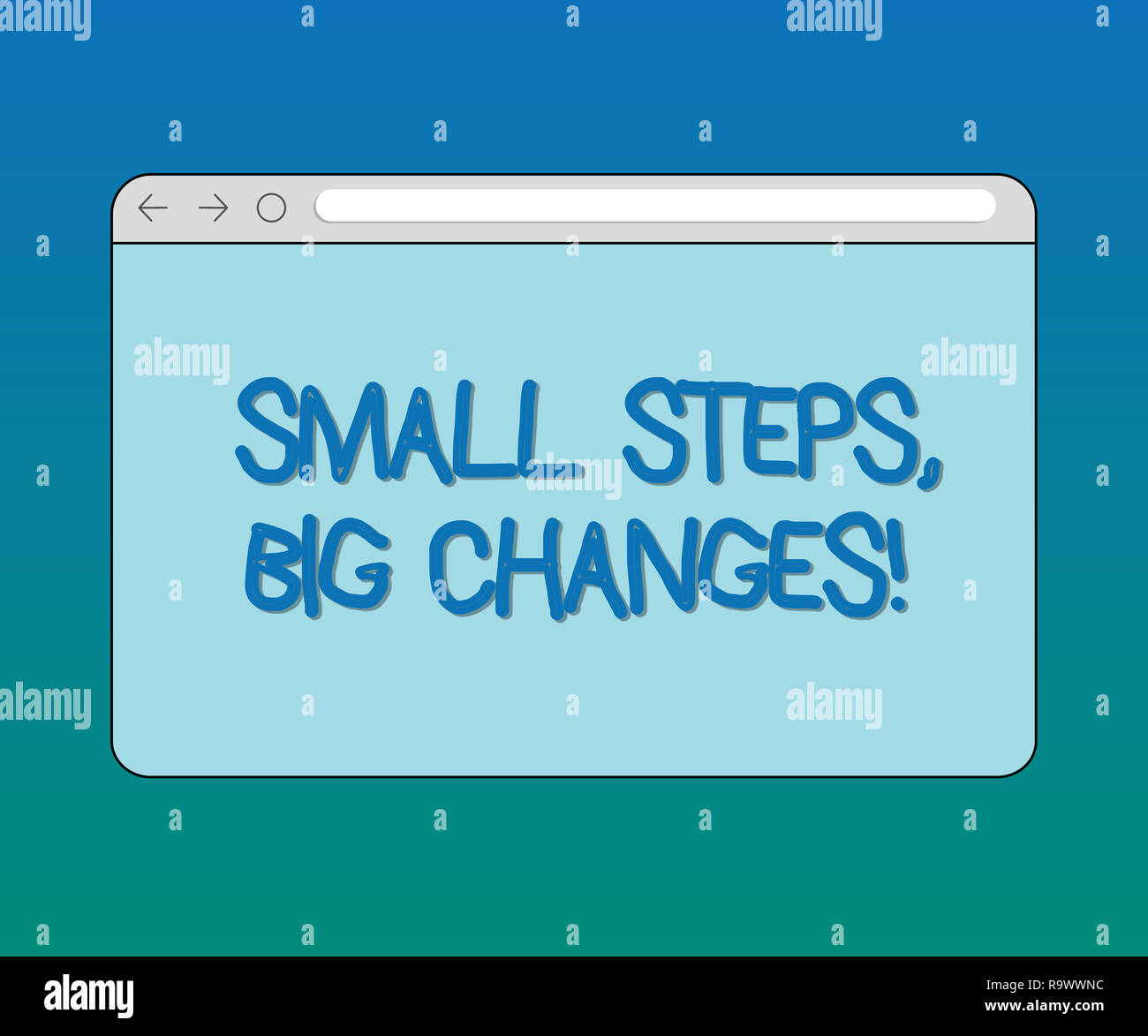 Handwriting text Small Steps Big Changes. Concept meaning Make little ...