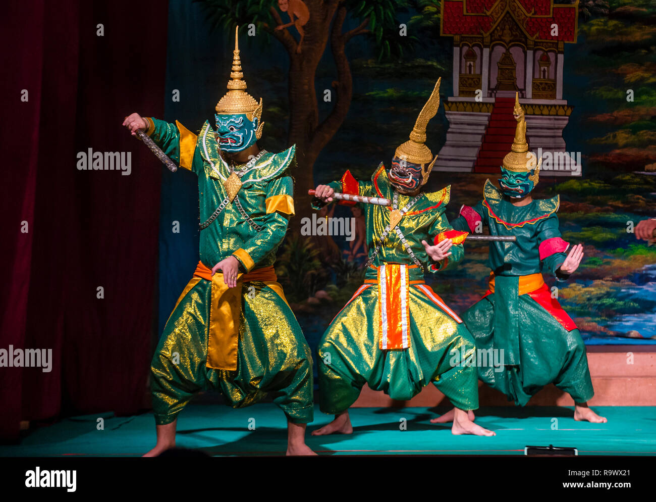Laotian dancers perform in the Royal Ballet Theatre in Luang Prabang ...