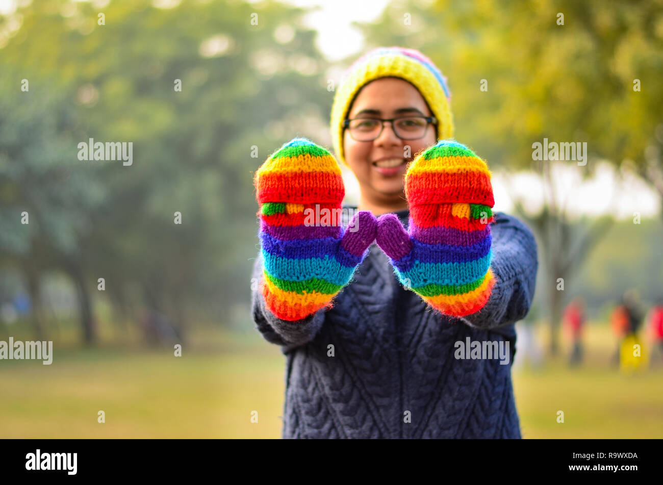 Wearing mittens hi-res stock photography and images - Alamy