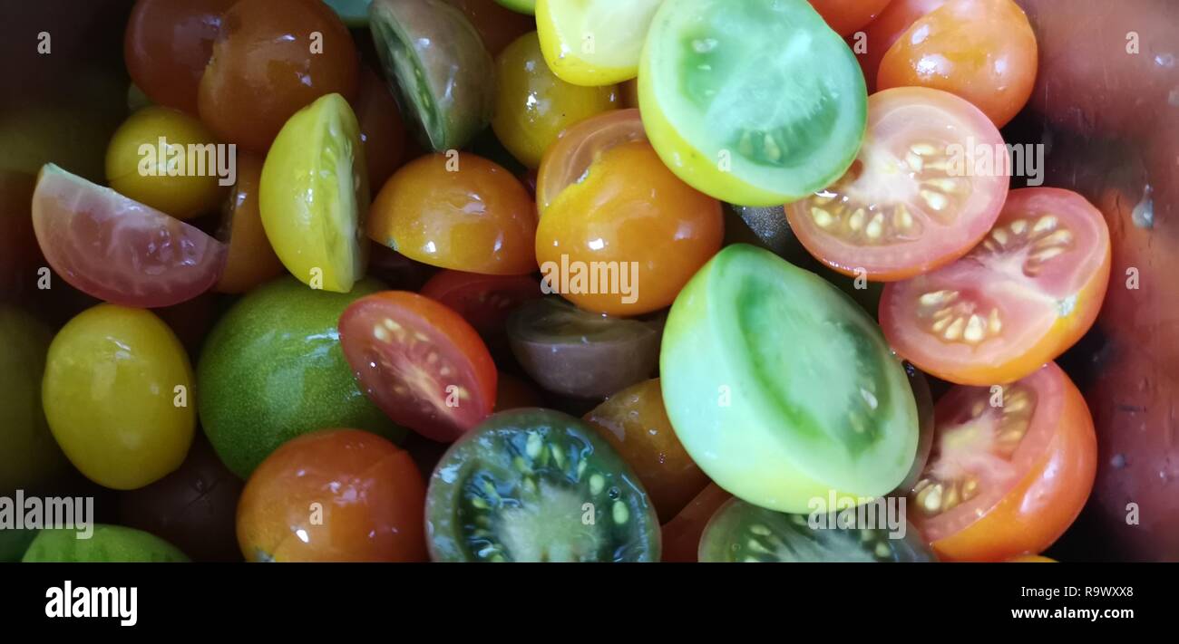 mix tomato, ready for salad Stock Photo - Alamy