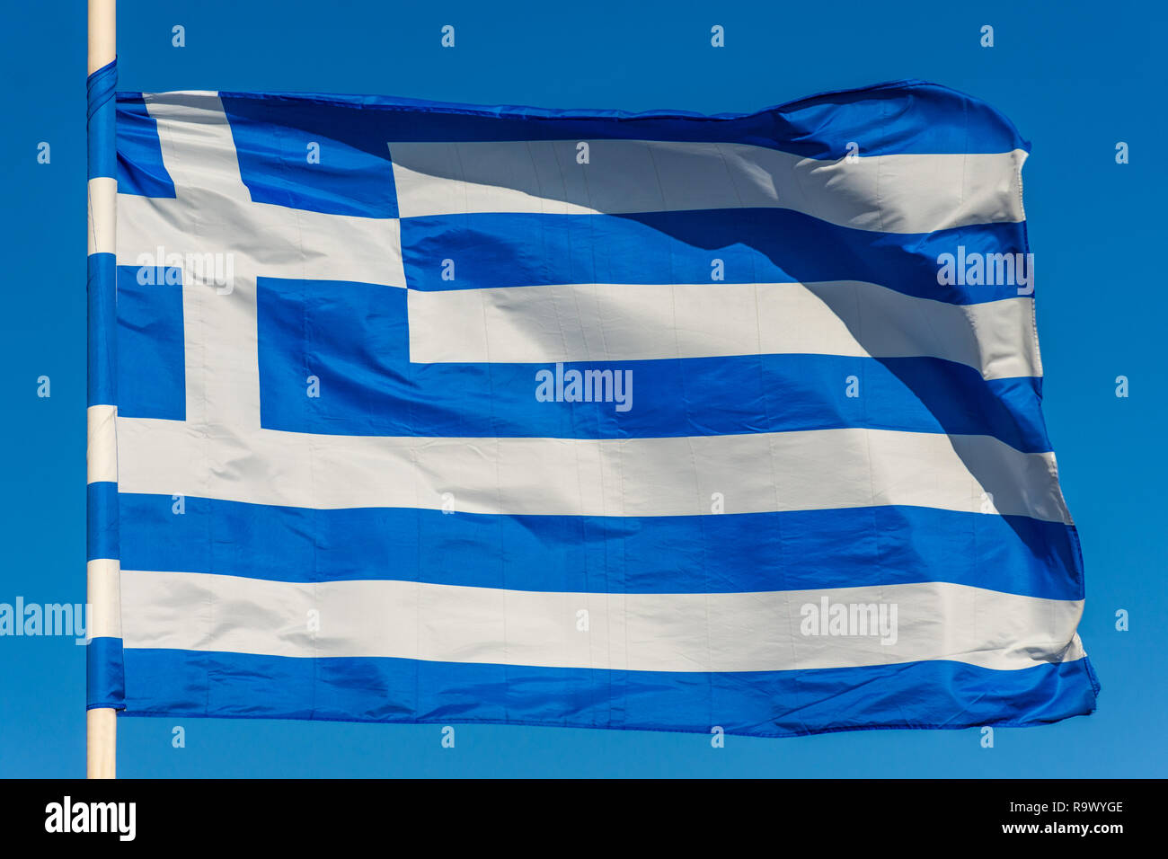 Waving hellenic flag hi-res stock photography and images - Alamy