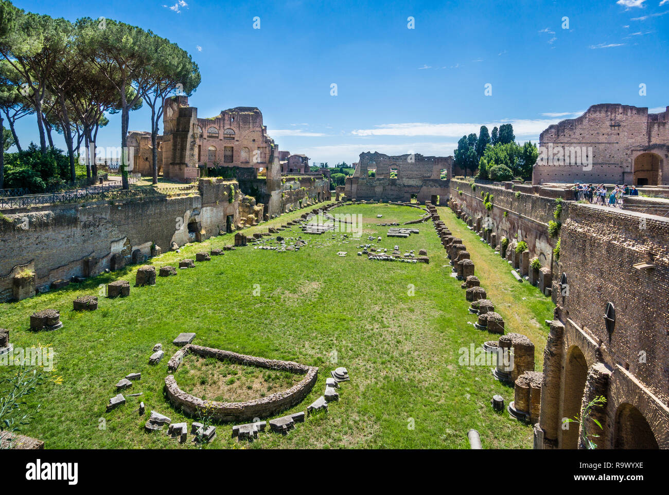 view of the Stadion of Domitian at the Palace of Domitian on Palatine ...