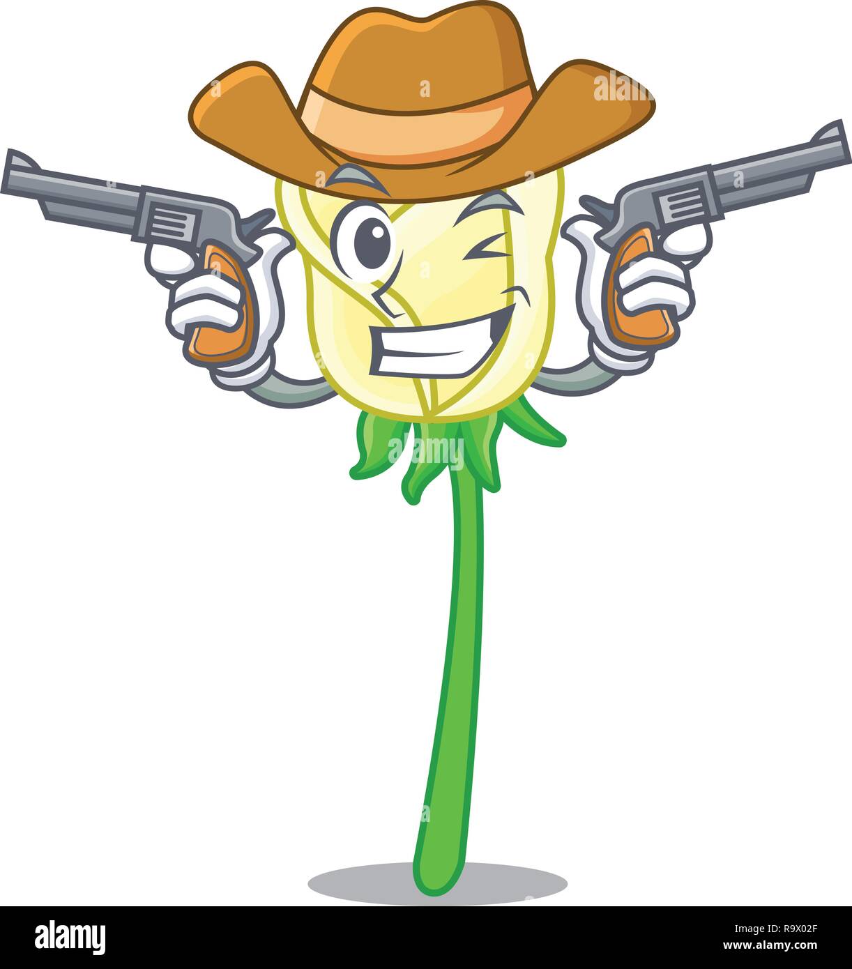 Cowboy white rose in the shape cartoon Stock Vector Image & Art - Alamy