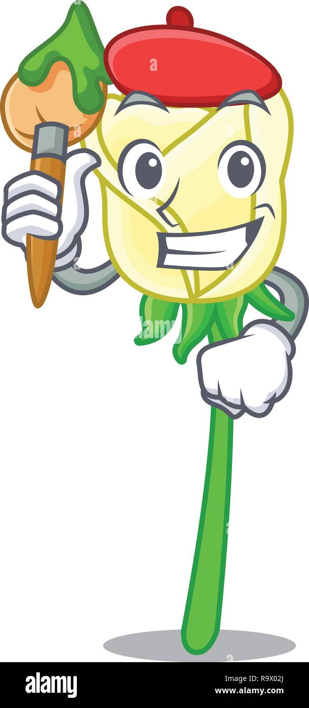 Artist white rose in the shape cartoon Stock Vector Image & Art - Alamy