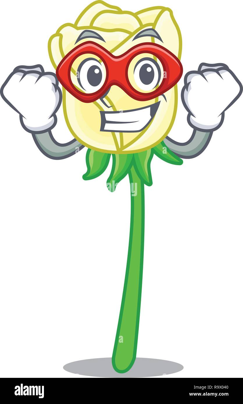 Super hero white rose isolated on the mascot Stock Vector Image & Art ...