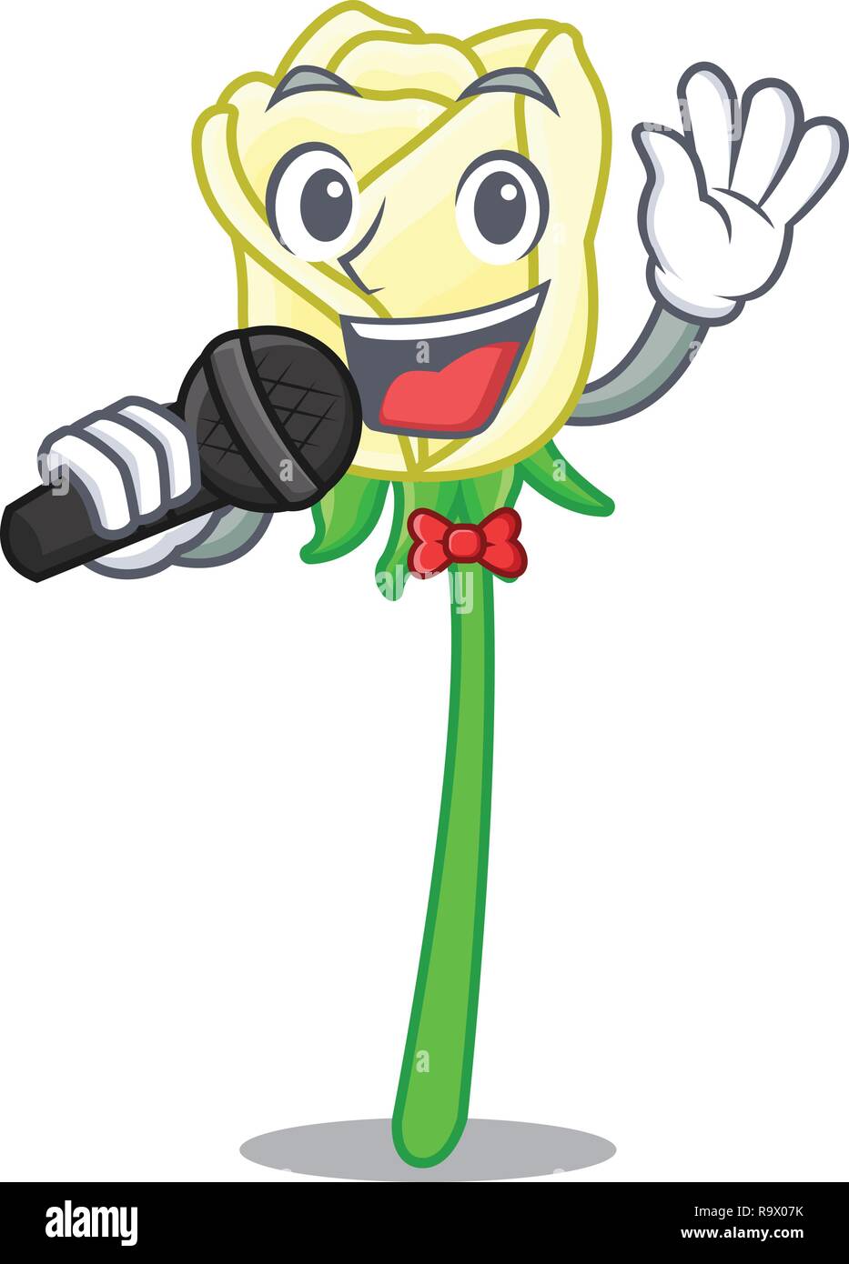 Singing white rose the on character table Stock Vector Image & Art - Alamy