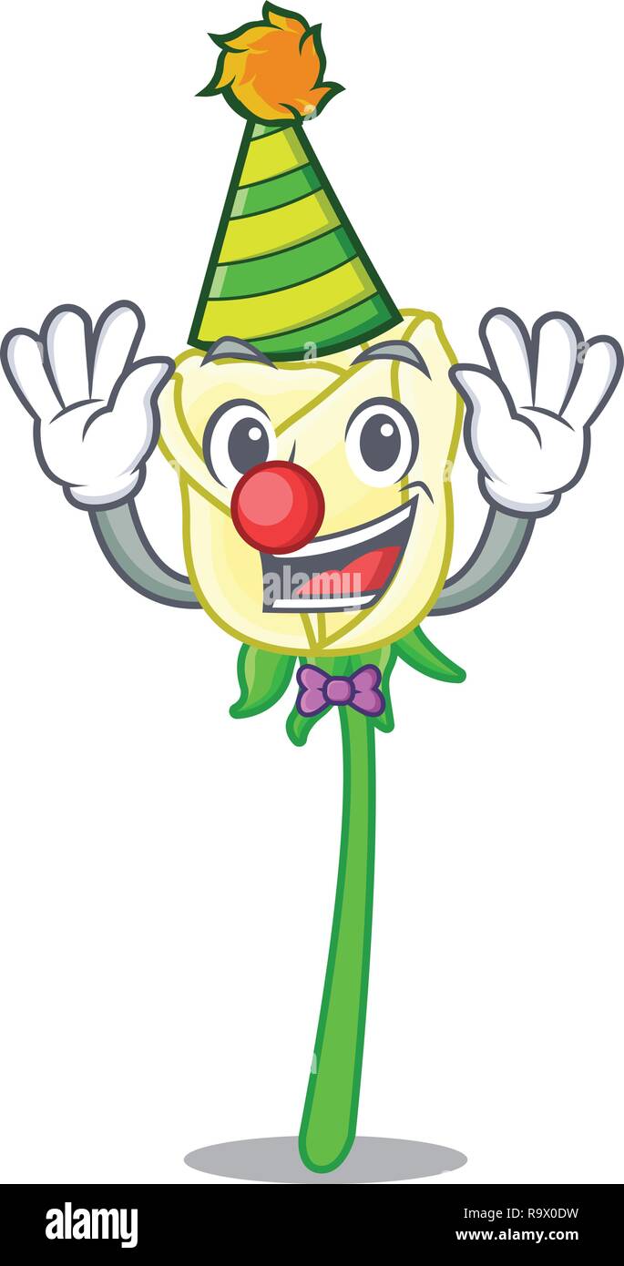 Clown beautiful white rose on the cartoon Stock Vector Image & Art - Alamy