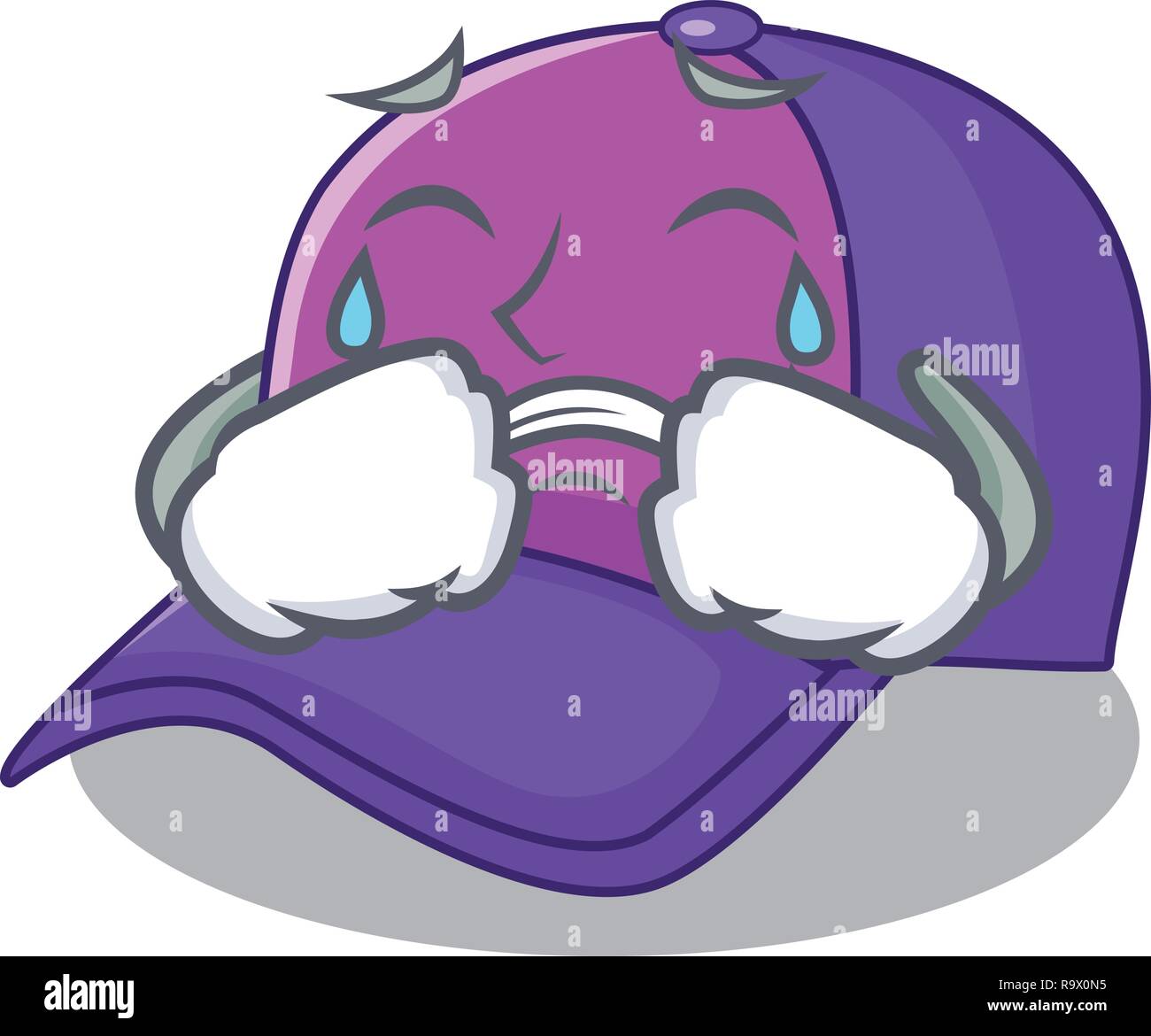 Crying cap character in the shape funny Stock Vector Image & Art - Alamy
