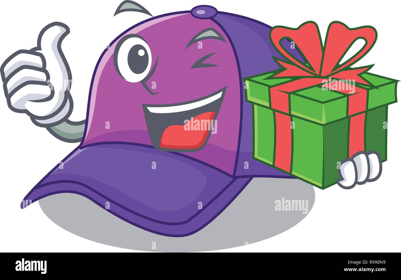 With gift cap character in the shape funny Stock Vector Image & Art - Alamy
