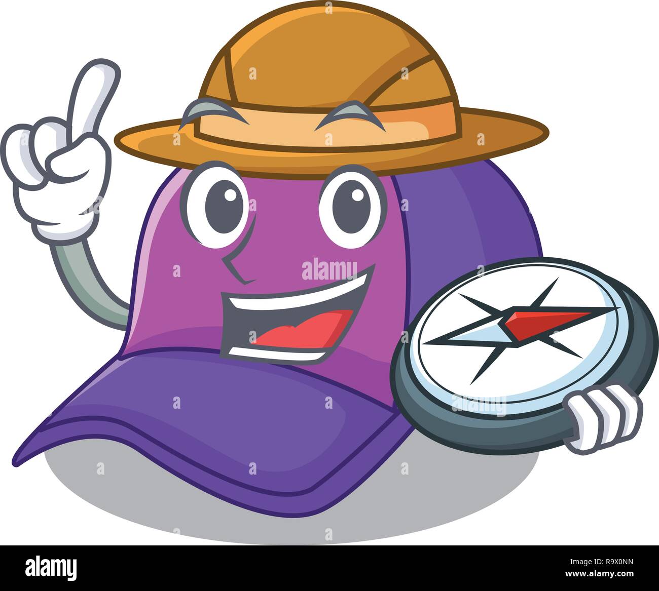 Explorer cap character in the shape funny Stock Vector Image & Art - Alamy