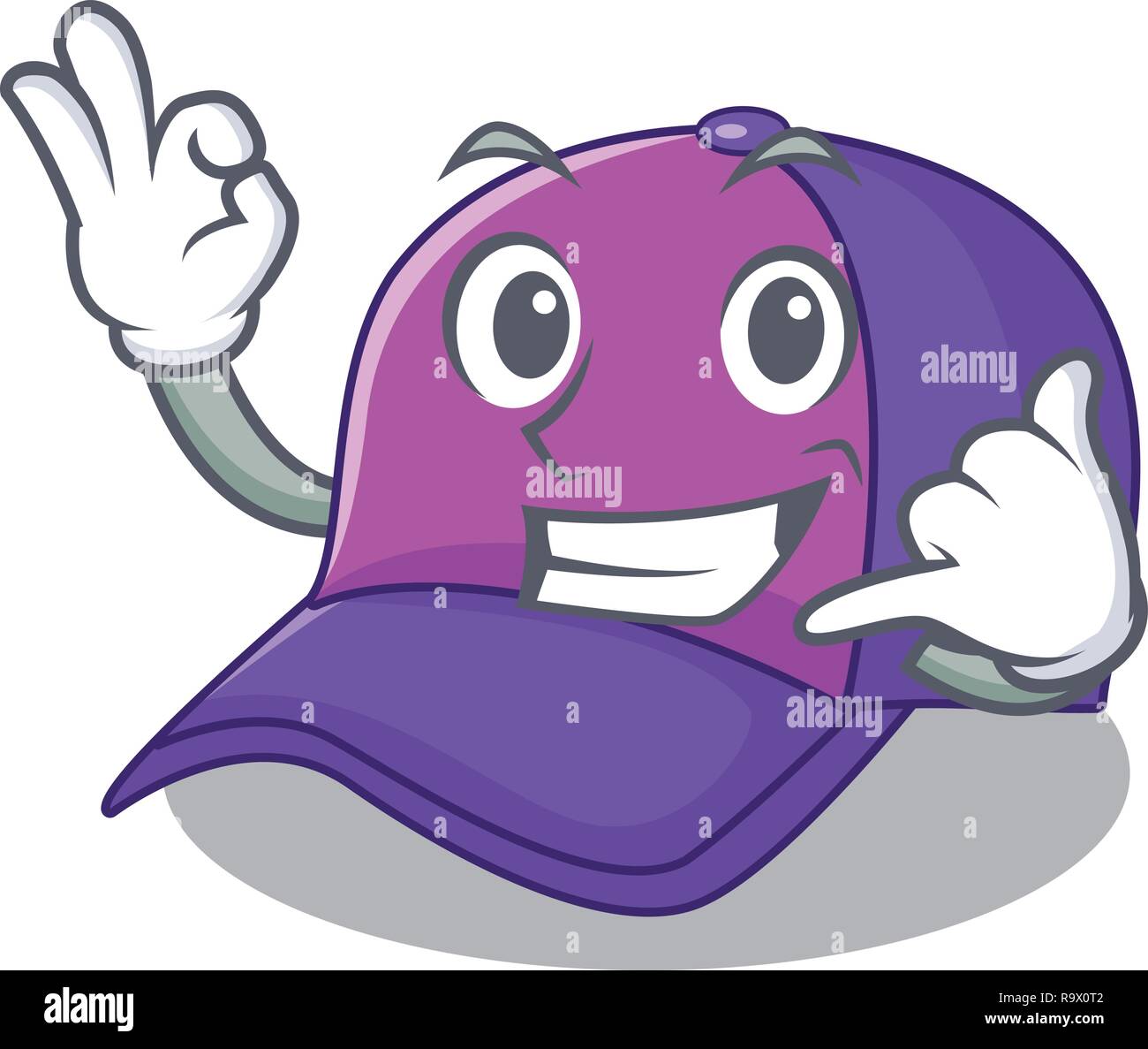 Call me baseball cap in shape cartoon beautiful Stock Vector Image ...