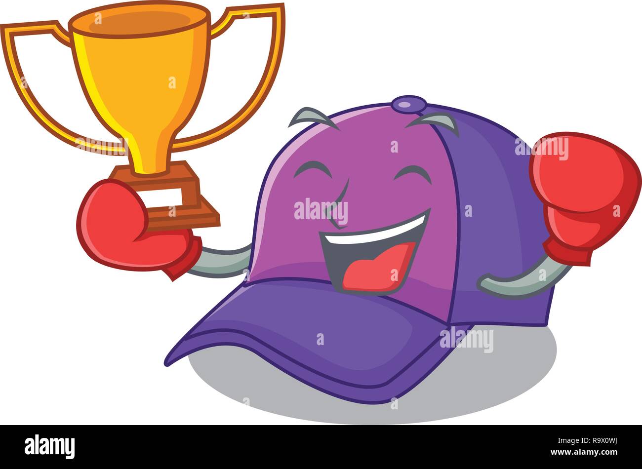 Boxing winner baseball cap in shape cartoon beautiful Stock Vector ...