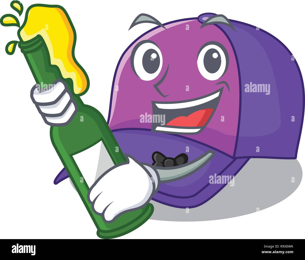 With beer baseball cap in shape cartoon beautiful Stock Vector Image ...