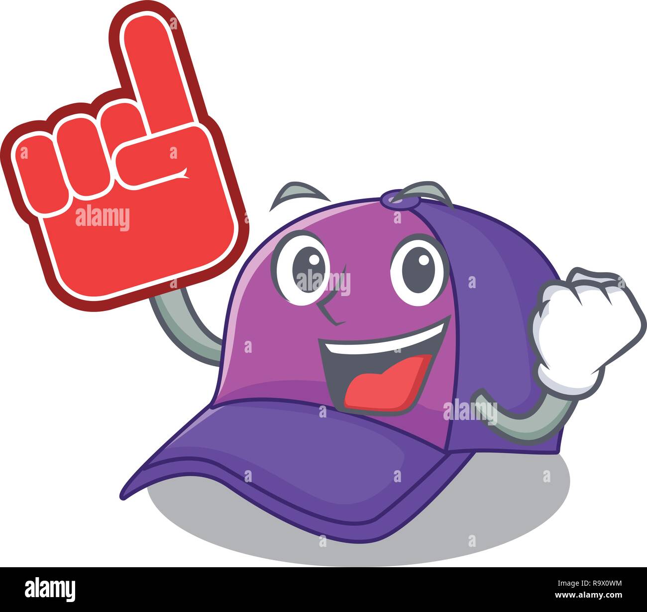 Foam finger baseball cap in shape cartoon beautiful Stock Vector Image ...