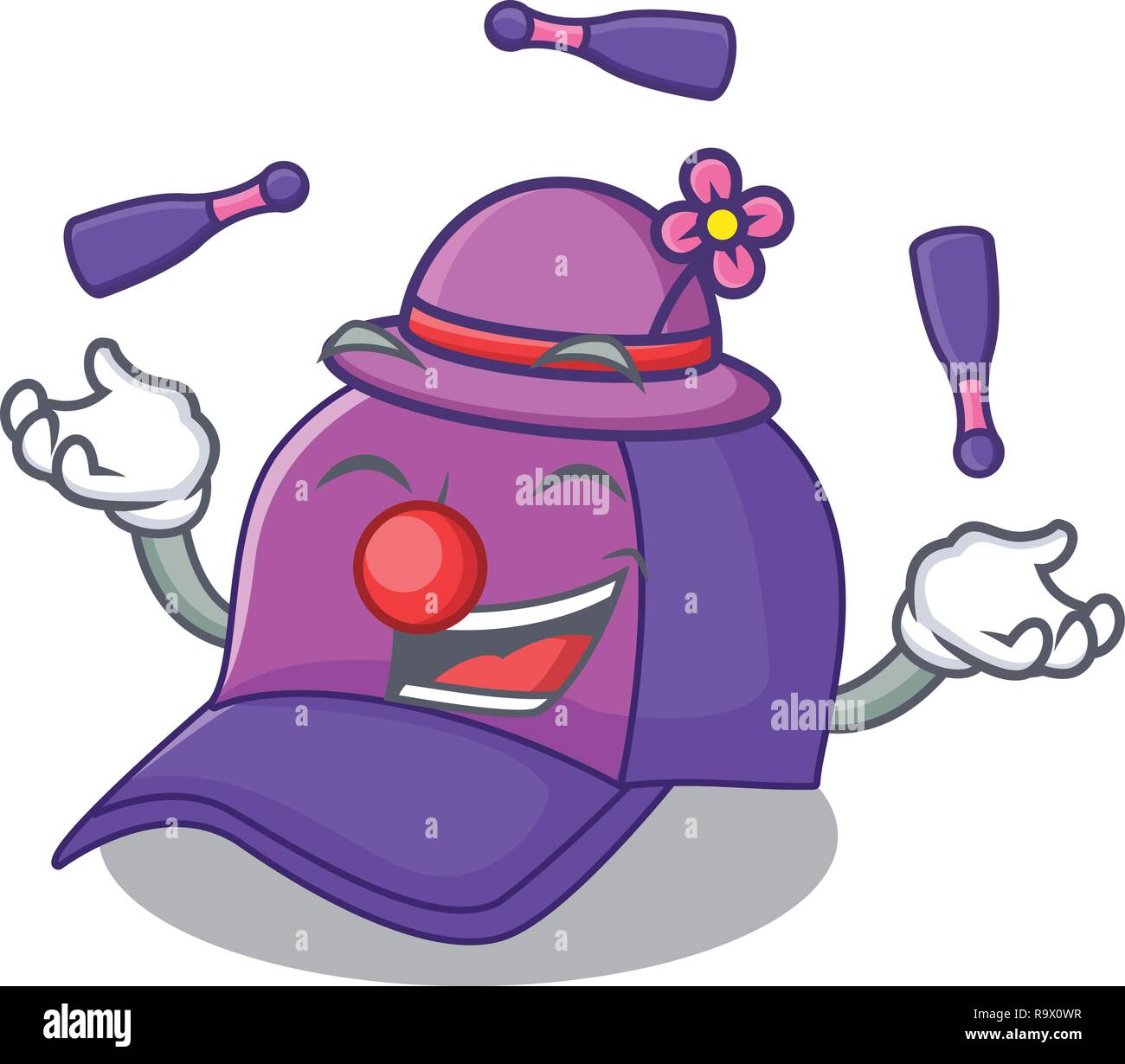 Juggling baseball cap in shape cartoon beautiful Stock Vector Image ...
