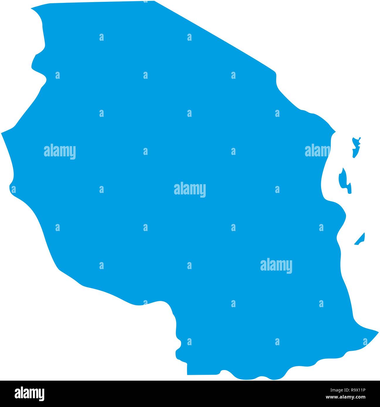 Map Of Tanzania Silhouette Of Tanzania Map Vector Illustration Stock