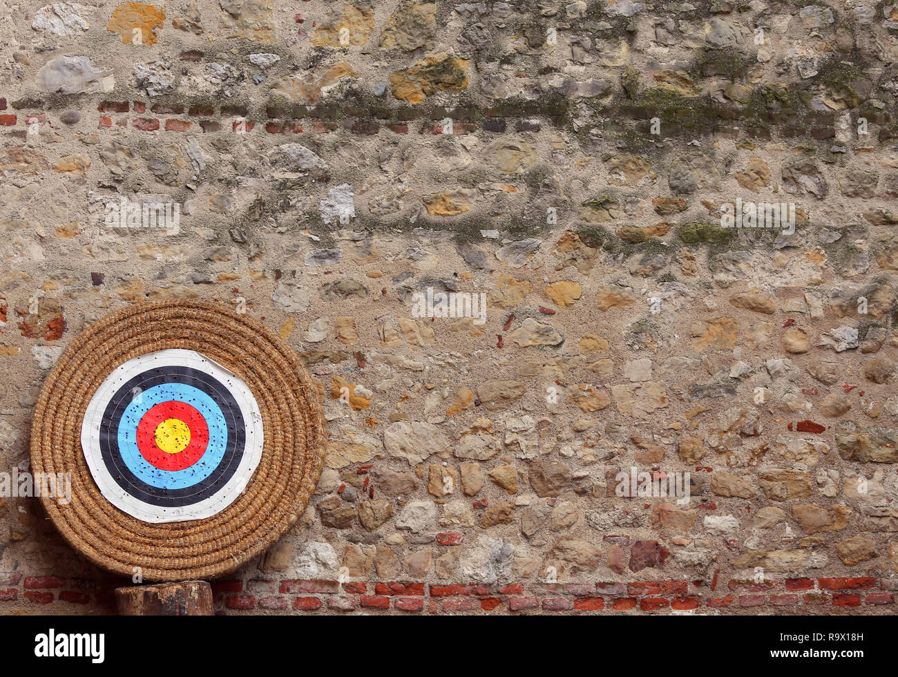 big target with concentric circles to train during the archery ...