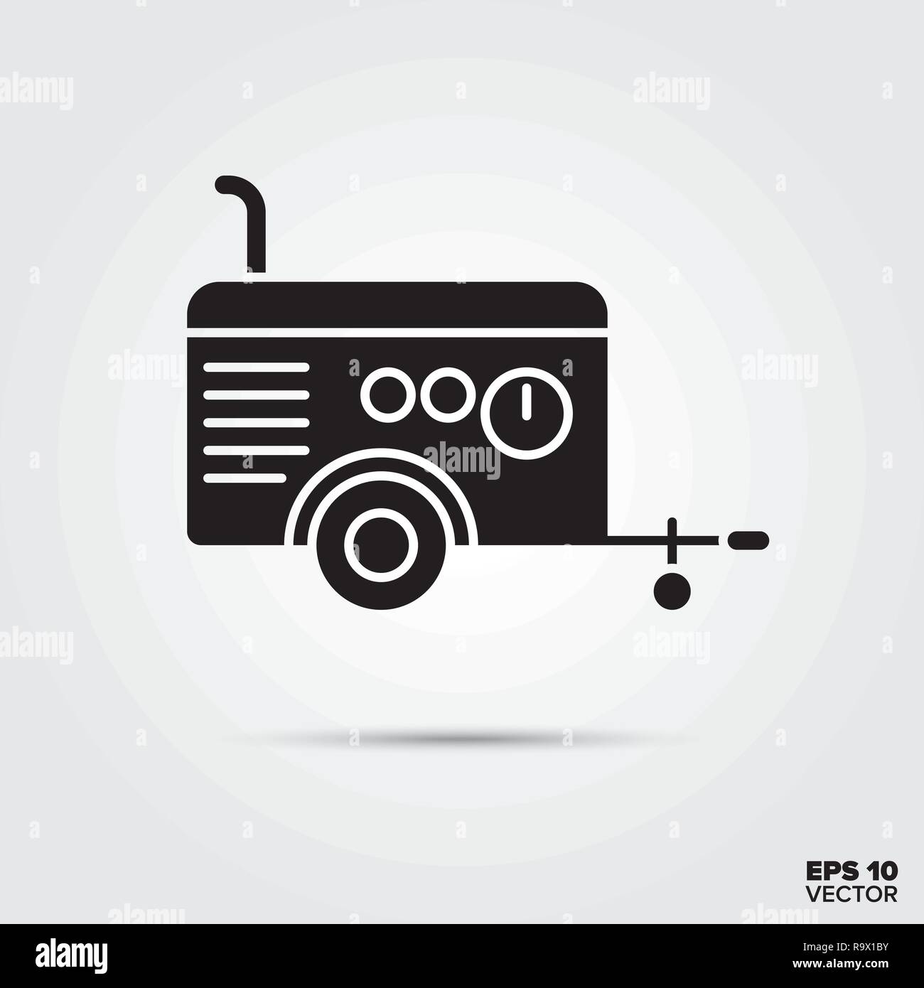 Portable air compressor glyph icon vector. Construction equipment ...