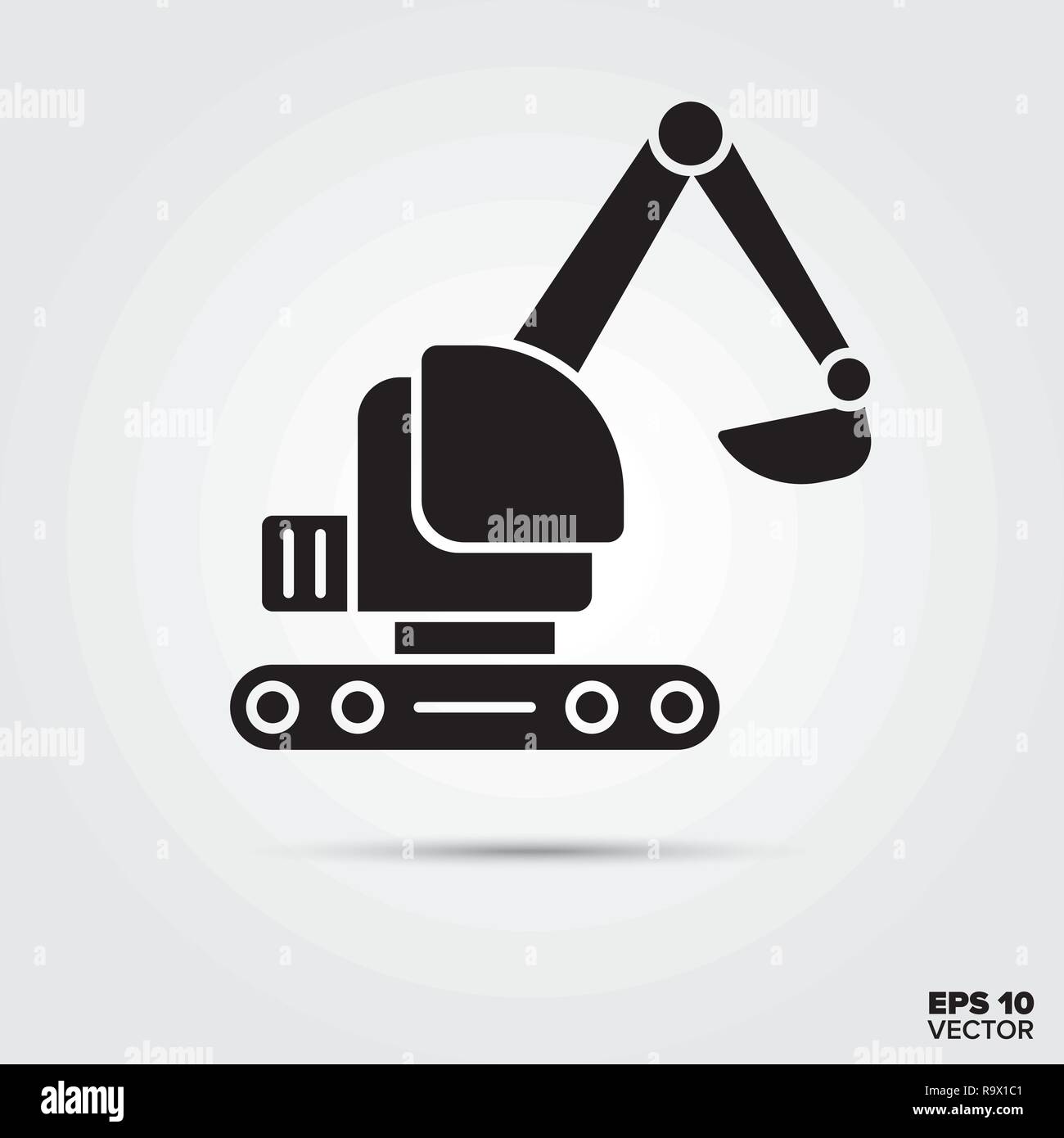 Excavator glyph icon vector. Construction equipment symbol Stock Vector ...
